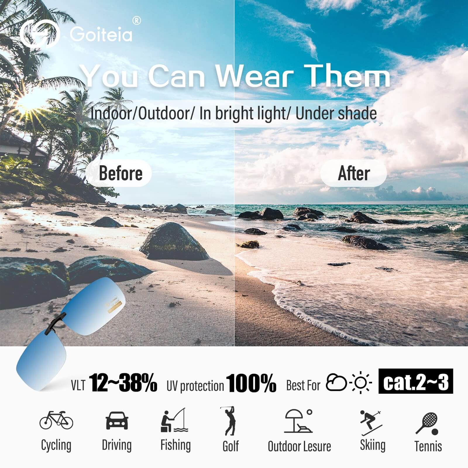 Gradient Clip on Sunglasses | Goiteia