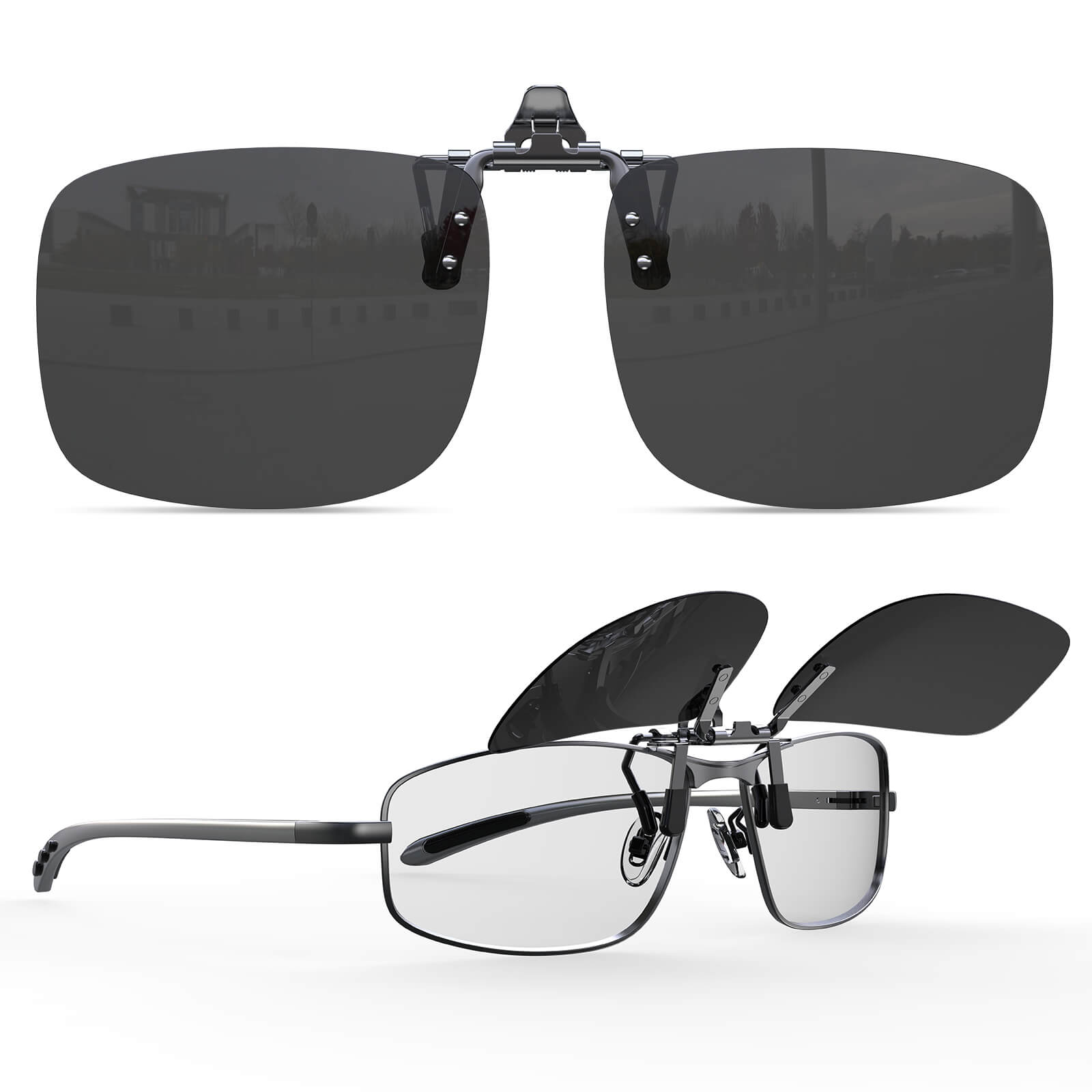Square Clip on Sunglasses | Goiteia