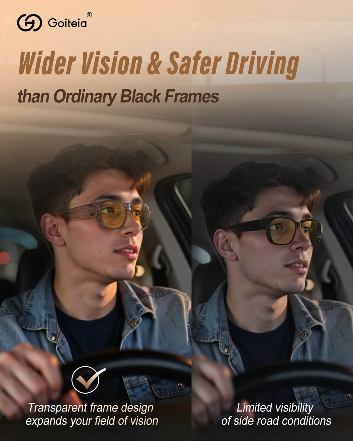 Goiteia Night Driving fit over Glasses | Goiteia