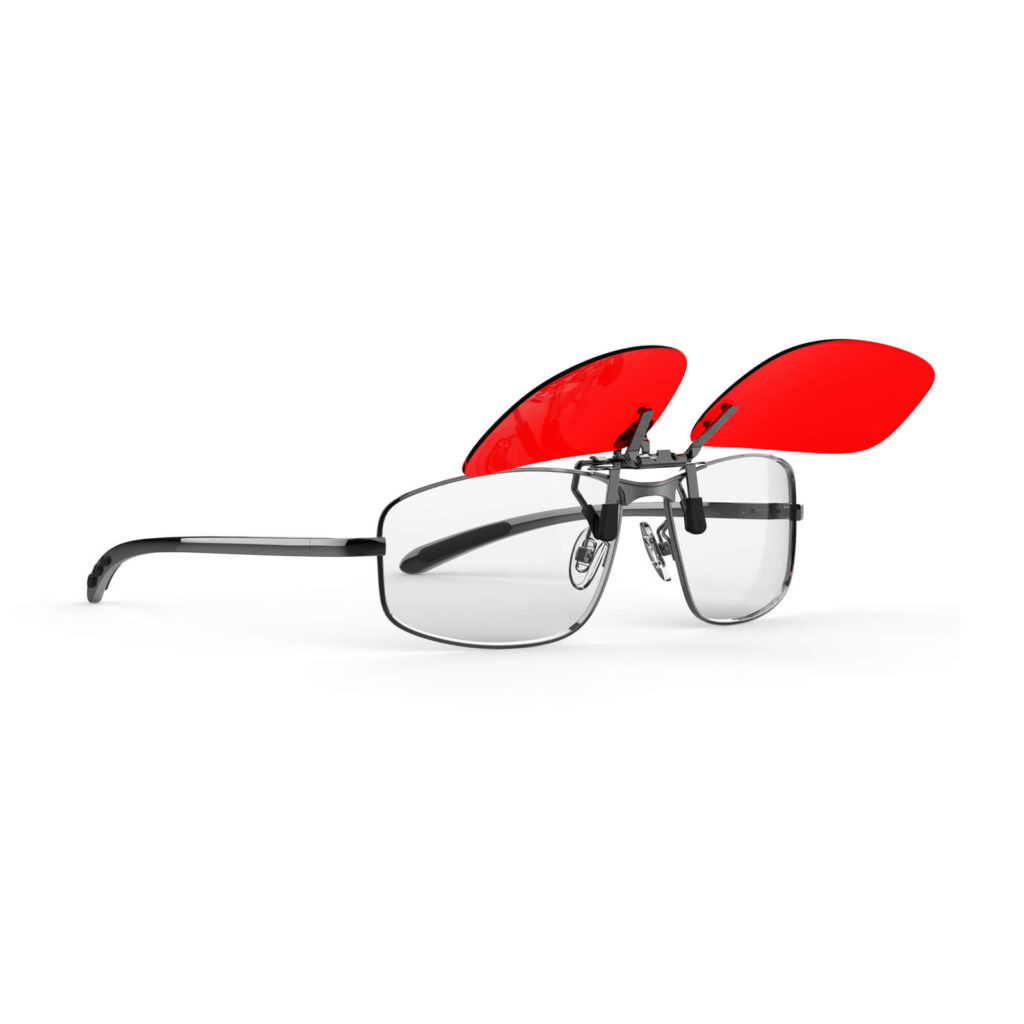 Goiteia Flip-Up Blue Light Clip-On Glasses with Red Lenses